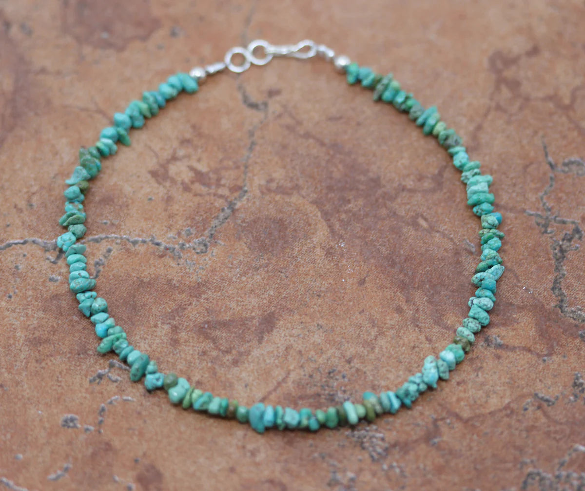 Sterling Silver Navajo Turquoise Nugget Anklet – My Shopping Online